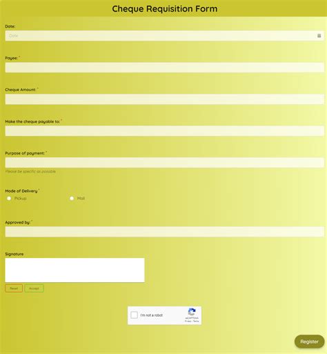 Image result for Cheque Requisition Form