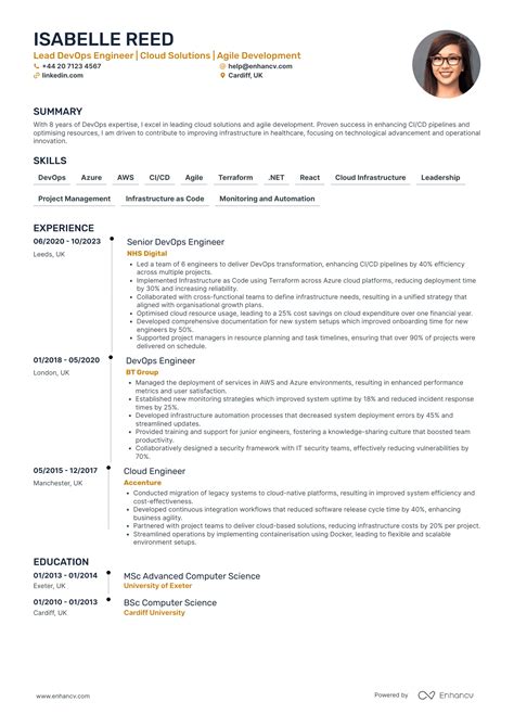 Image result for DevOps Engineer CV Example