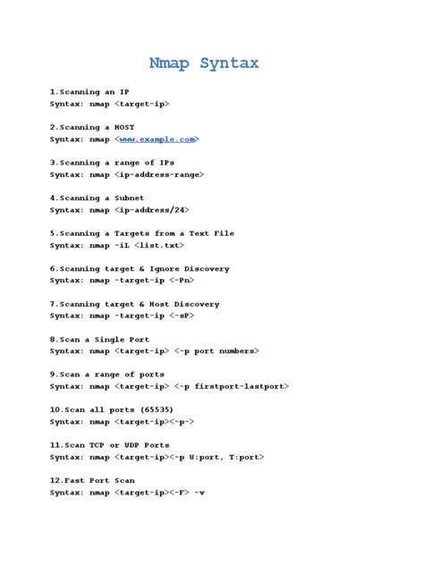 Image result for Nmap Commands Examples