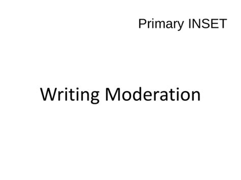 Image result for Writing Moderation Inset