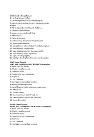 Image result for Selenium Testing Course Syllabus