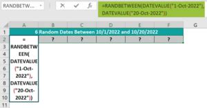 Image result for Example of Randbetween Formula