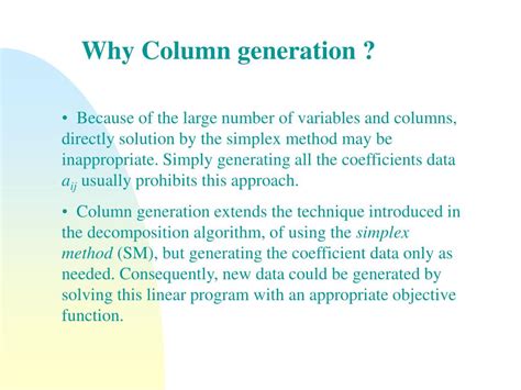 Image result for Column Generation Examples