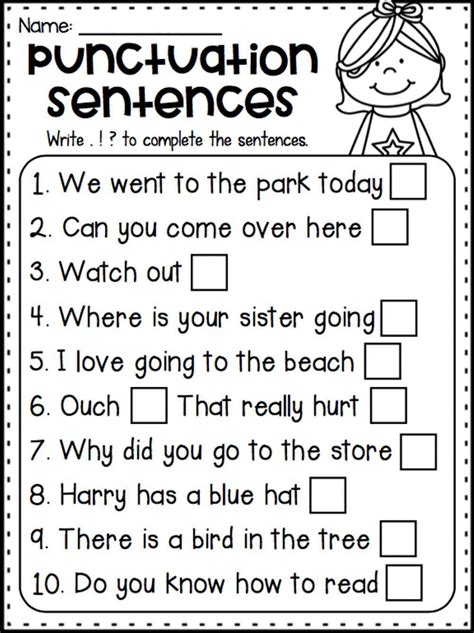 Image result for Punctuating Sentences Worksheet
