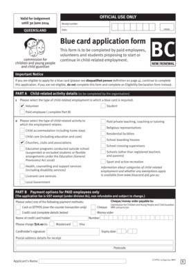 Image result for Printable BlueCard PDF