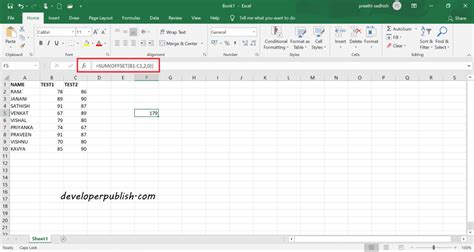 Image result for Offset SUM Function Excel
