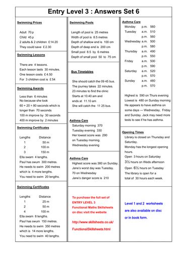 Image result for Functional Maths Entry Level 1 Work Sheets