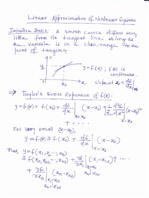 Linearization of Nonlinear Systems | PDF