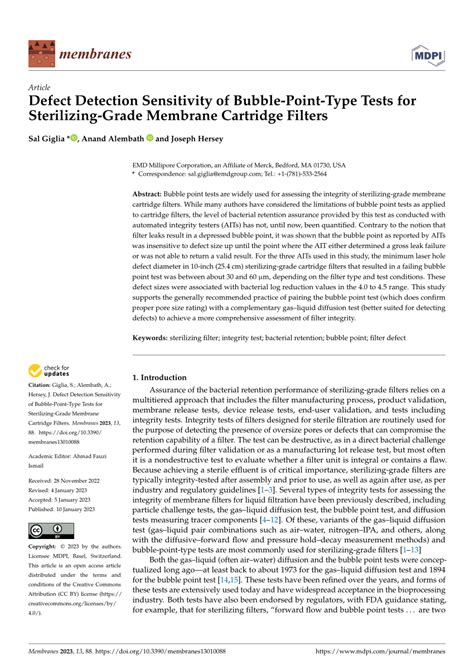 Image result for Bubble Point Filter Testing Wetted Membrane