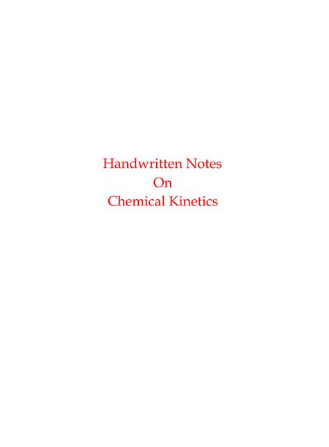 Image result for Chemical Kinetics Handwritten Notes