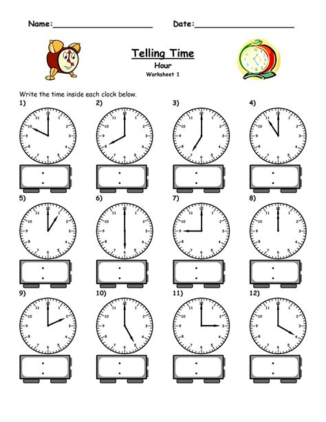 Image result for Elapsed Time Clock Worksheet