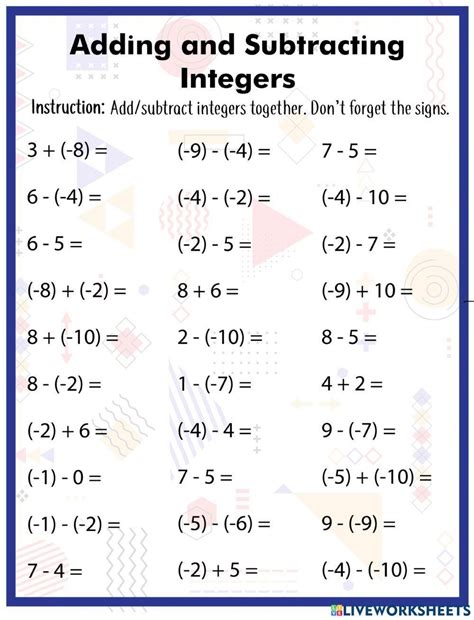 Image result for Math Integers Worksheets
