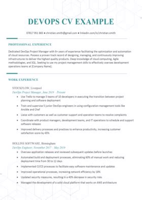 Image result for DevOps Engineer CV Example