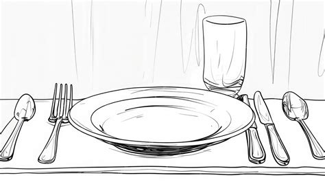 Image result for Drawing of a Basic Table Setting