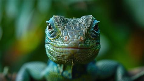 A Close Up of a Lizard S Face with Details, AI Stock Illustration ...