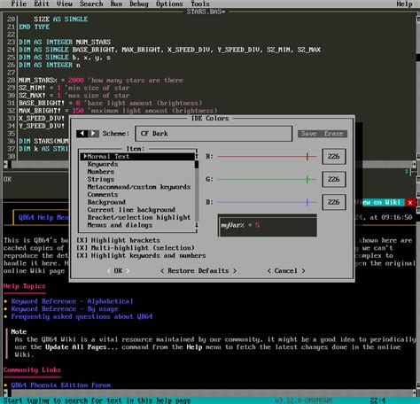 Image result for QB64 Color Code