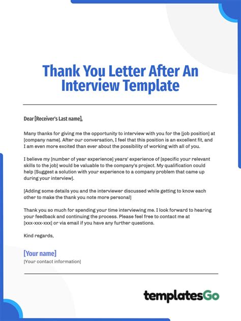 Thank You Letter After An Interview - Practical Examples
