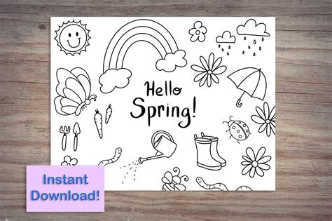 Image result for Hello Spring Coloring Page