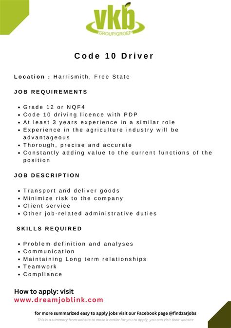 Image result for Code 10 Driver Jobs