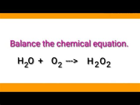Image result for H2O2 Balance the Equation