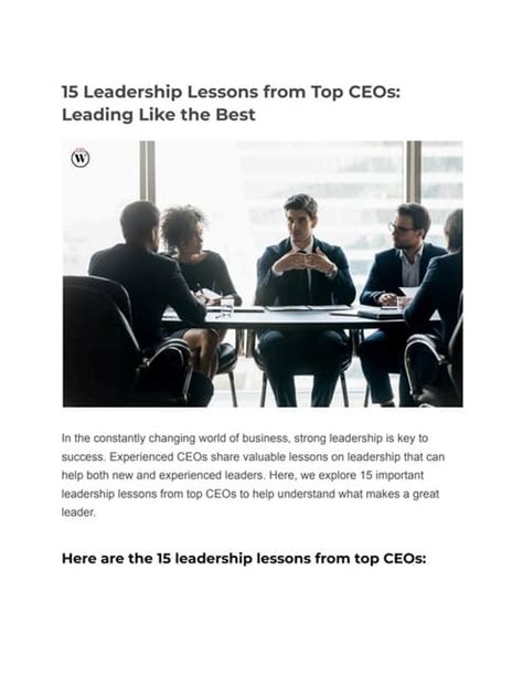 Image result for Leadership Lessons from CEOs