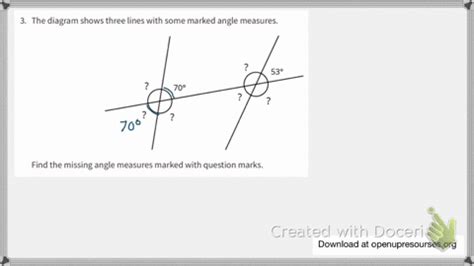 Image result for Find Angle Measure Between Intersecting Line