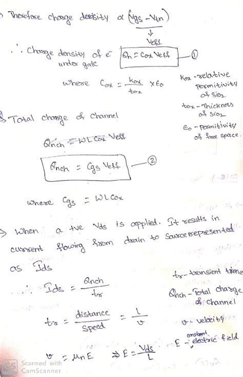 Image result for MOS FET Formulas