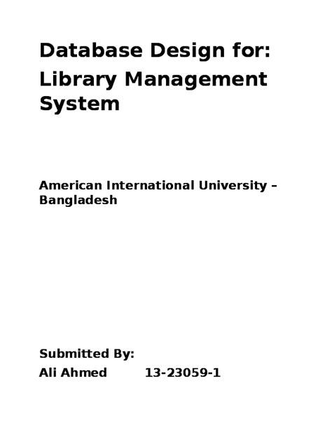 Image result for Library Management System Database Design with Queries