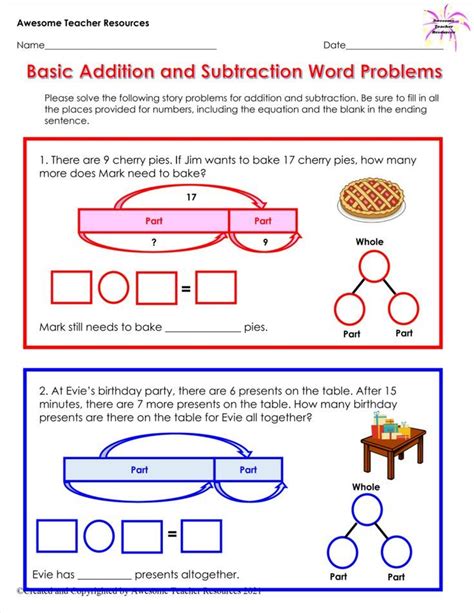Image result for Basic Math Word Problems Worksheet