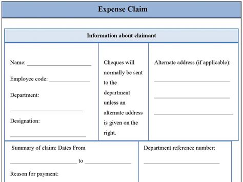 Image result for Expense Claim Form