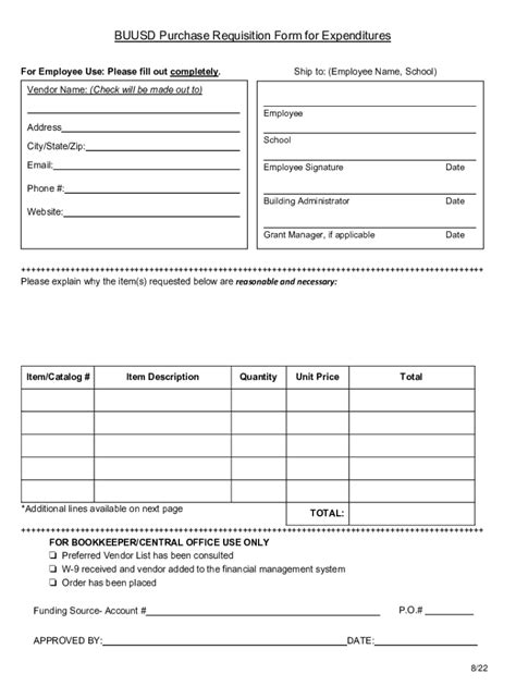 Image result for Blank Printable Requisition Form