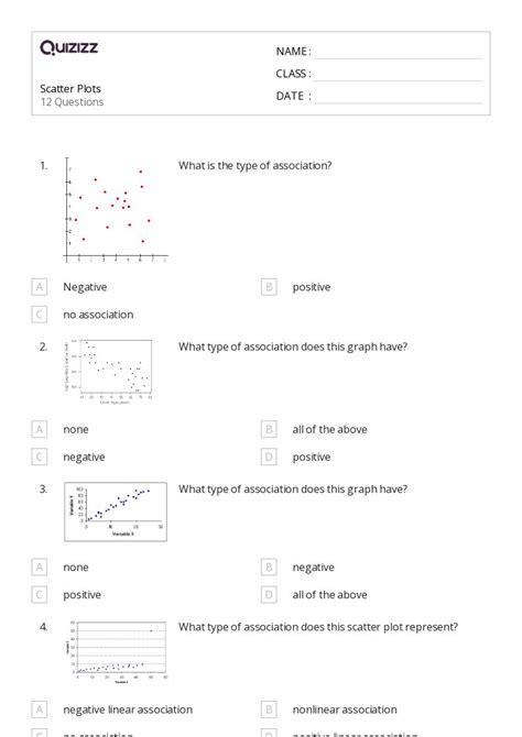 Free Scatter Plots and Lines of Best Fit Worksheets - Worksheets Library