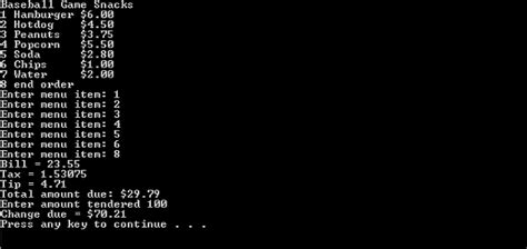 Image result for Menu Program in C Example