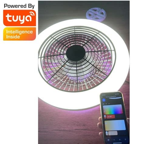 Buy Wholesale China Smart Ceiling Fan With Light Rgbcw Dimmable Cct Led ...