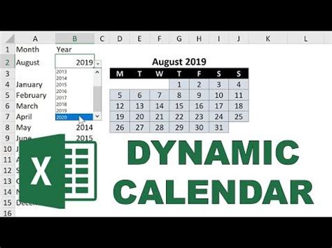 Image result for Dynamic Calendar Excel