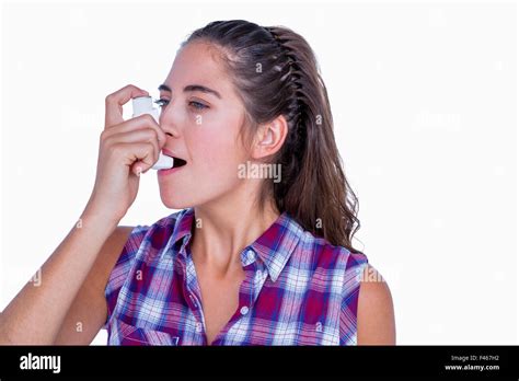 Image result for Woman Using Inhaler