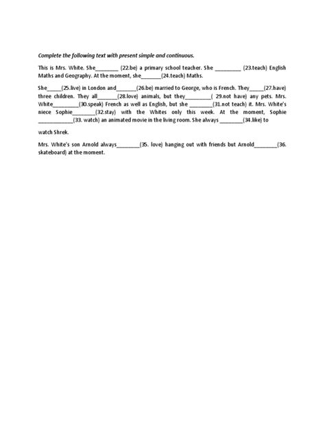 Image result for Present Simple vs Present Continuous Text