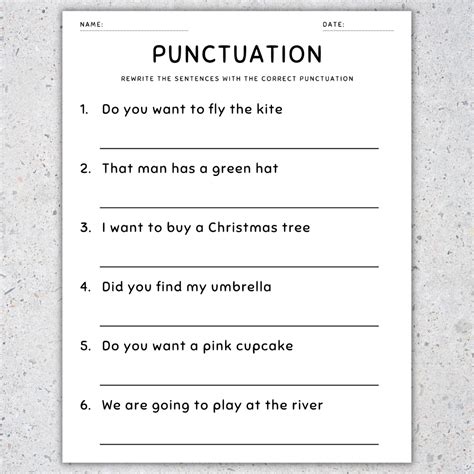 Image result for Punctuating Sentences Worksheet