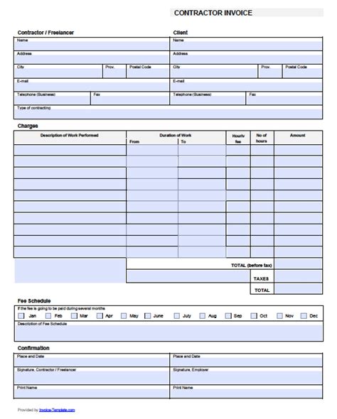 Image result for General Contractor Invoice Template