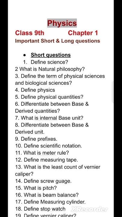 Image result for Physics Class 9 Important Topic