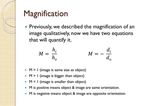 Image result for Magnification Equation Examples