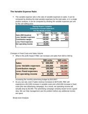 Image result for Variable Expense Ratio