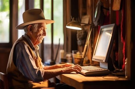 Image result for Old Man Using Computer