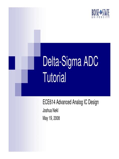 Image result for Sigma Delta ADC Tutorial PDF