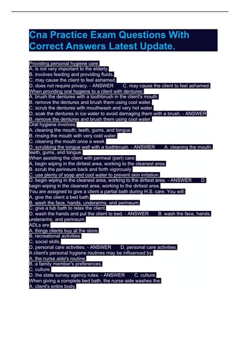 Image result for CNA Questions Worksheet