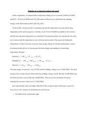 Image result for Final Lab Report Example Enthalpy