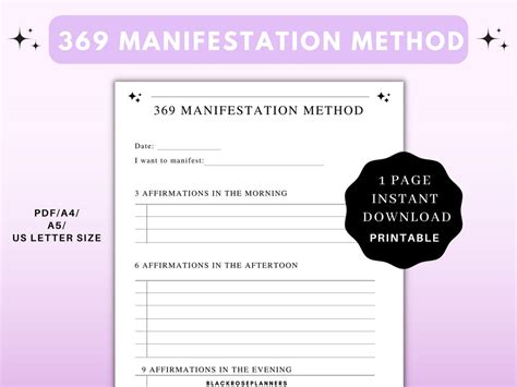 Image result for 369 Manifestation Method Worksheet Example