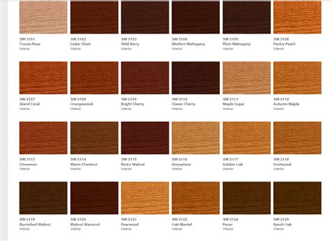 Home Services Wood Color Chart