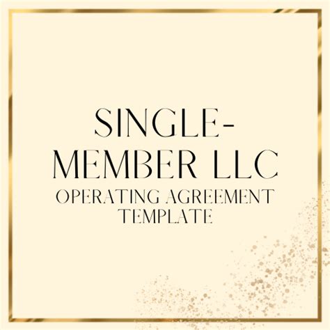 Image result for Single Member LLC Operating Agreement Sample