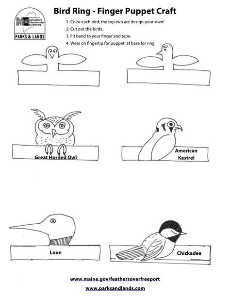 Bird Ring Finger Puppet Templates Download Printable PDF | Templateroller